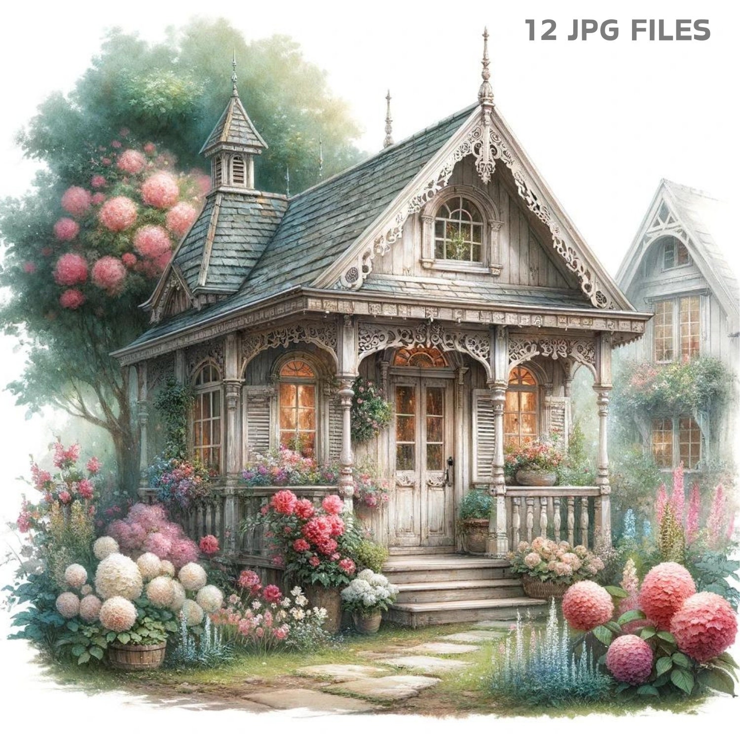 12 Shabby Chic Garden Journaling Pages,printable Design for ...