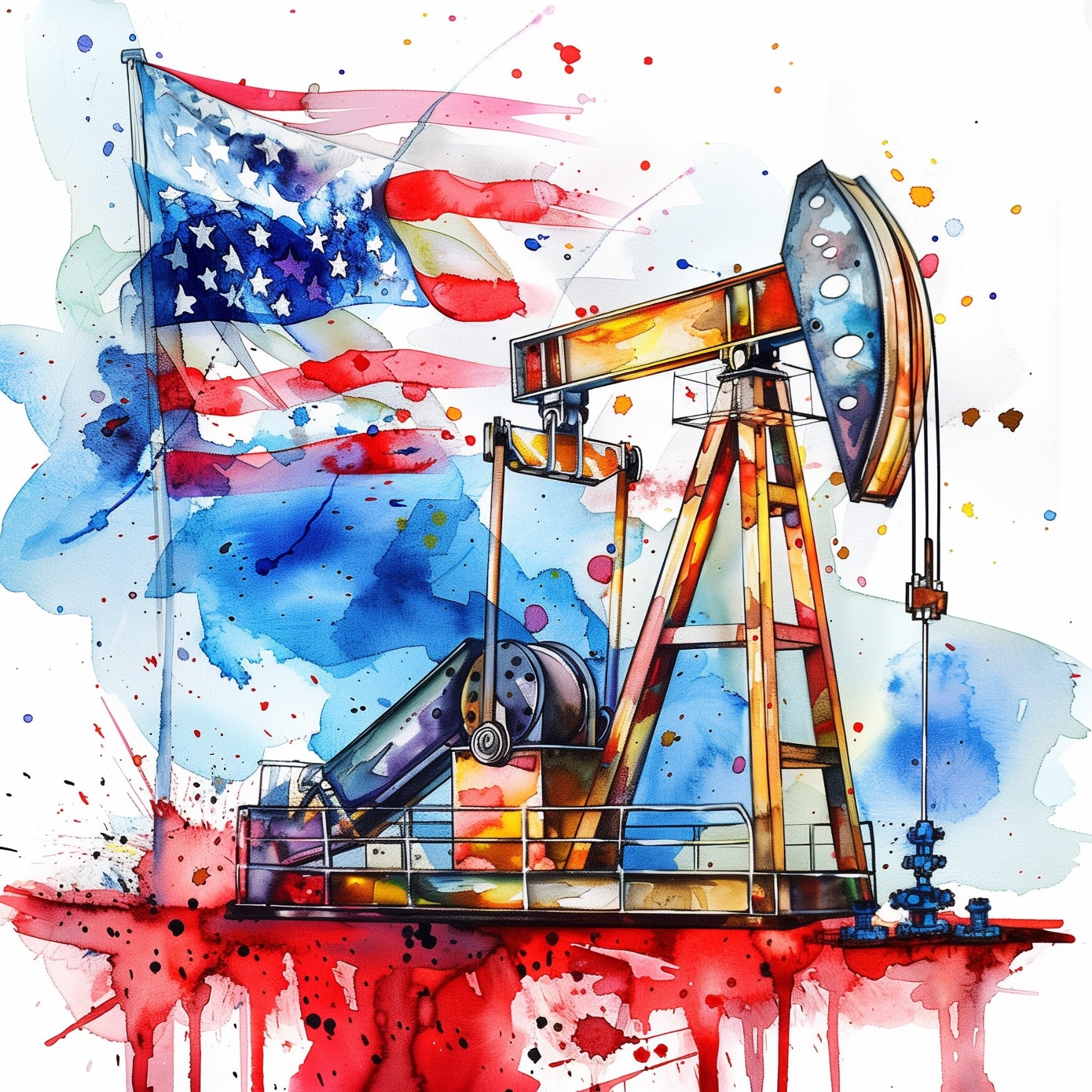 Oil Platform Graphic Design, Oilfield Clip Art for Sublimation Designs ...