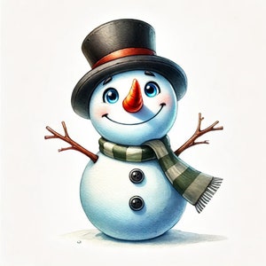 Funny Snowman Clipart Bundle, Cute Christmas Digital Crafting, Snowman ...