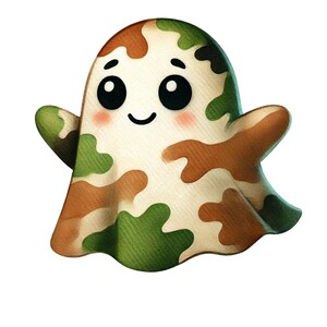 Camo Ghost Clipart, Cute Hunting Season Ghost for Spooky Halloween ...