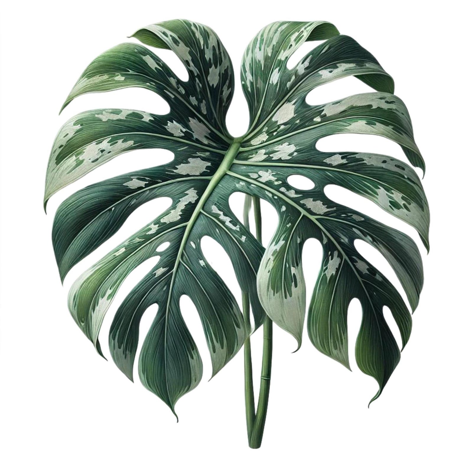 Variegated Monstera Clipart, Jungle Theme Images, Monstera Adansonii ...
