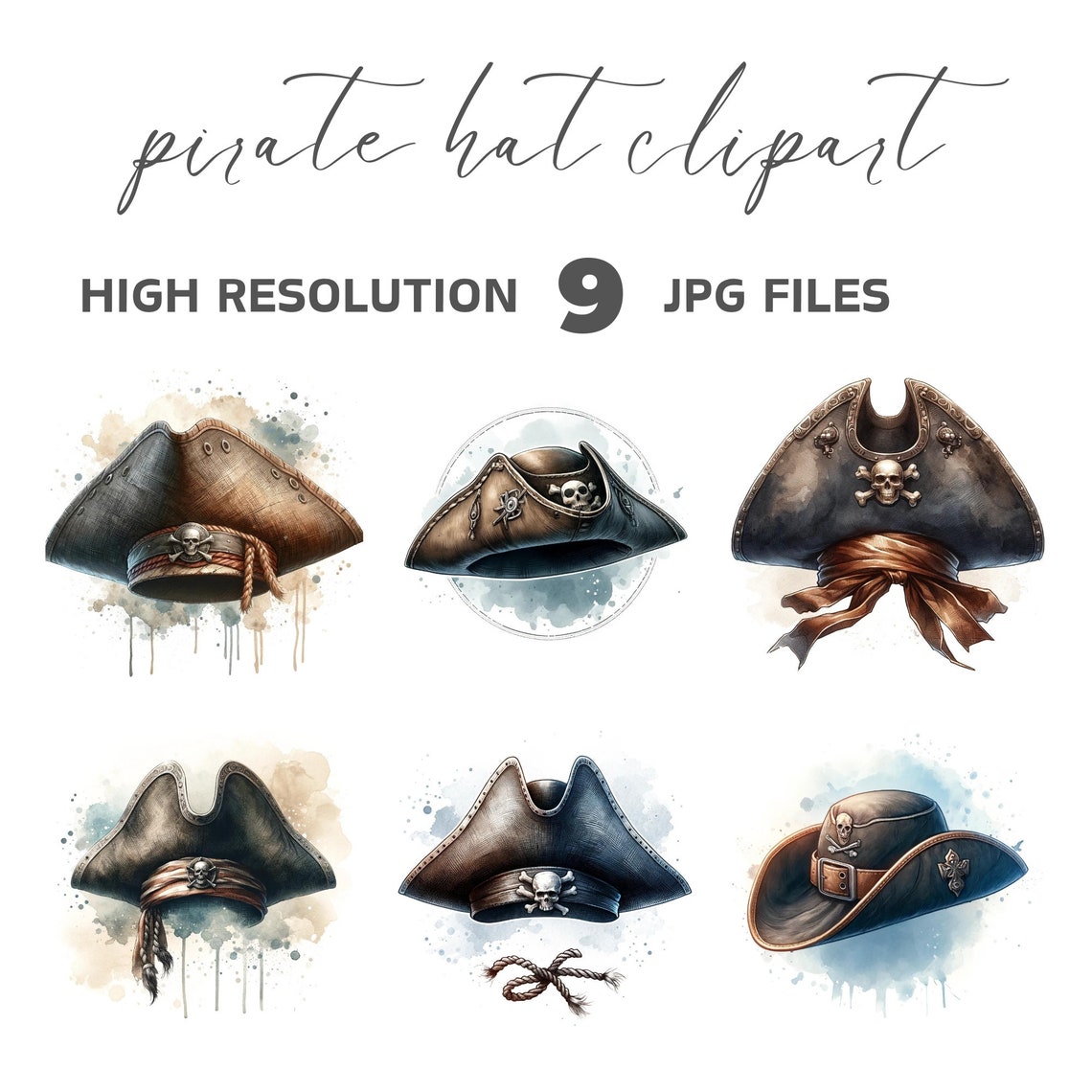 Junk Journal Ephemera Pack With Pirate Hat Clipart, Printable Art for ...