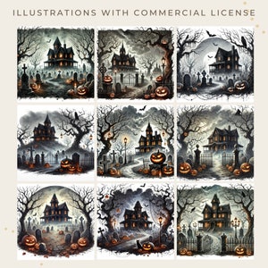 Gloomy Landscapes, Spooky Ghosts, Haunted Castles, Vintage Halloween ...