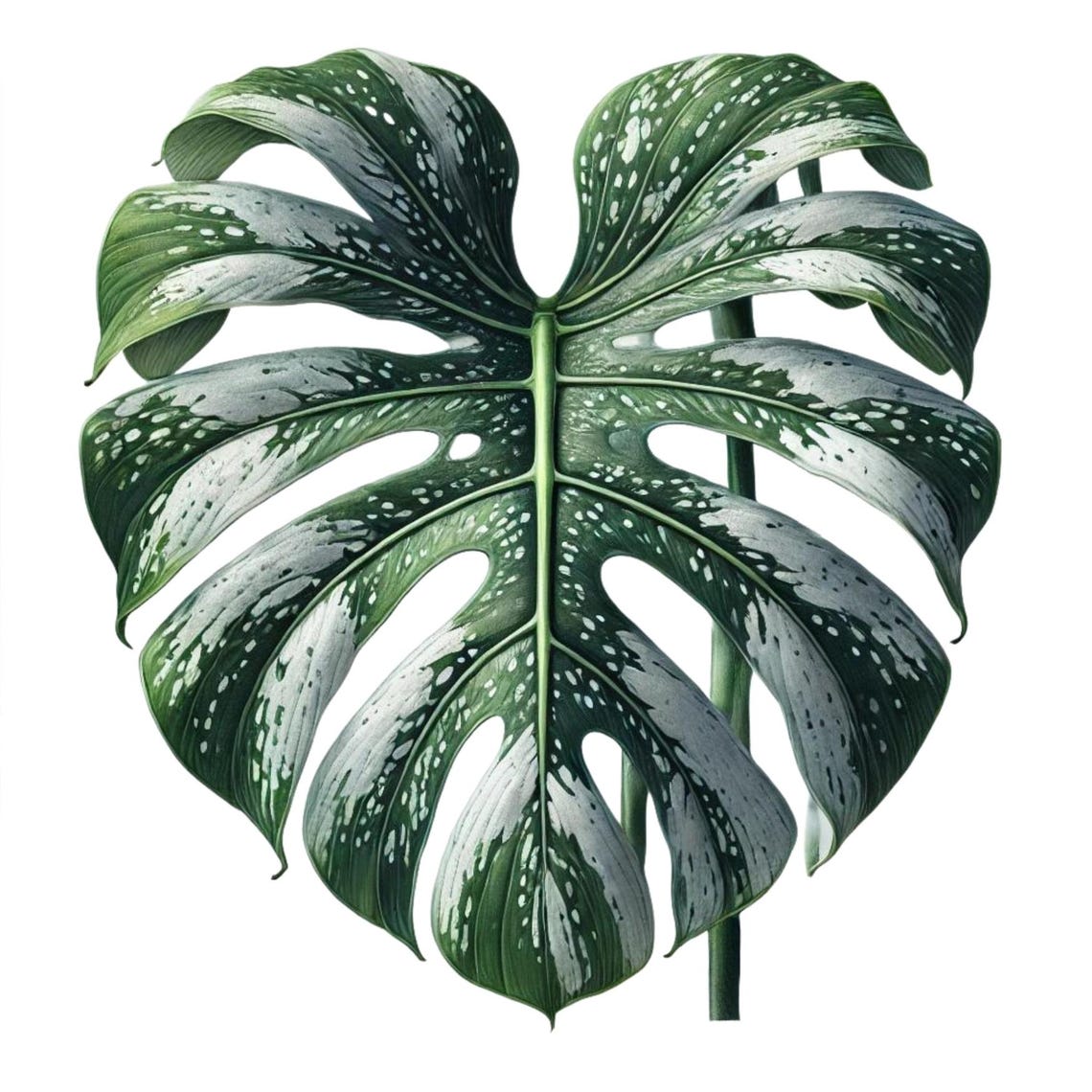 Variegated Monstera Clipart, Jungle Theme Images, Monstera Adansonii ...