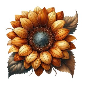 Autumn Sunflower & Fall Leaves Clipart Set for Autumn Weddings ...
