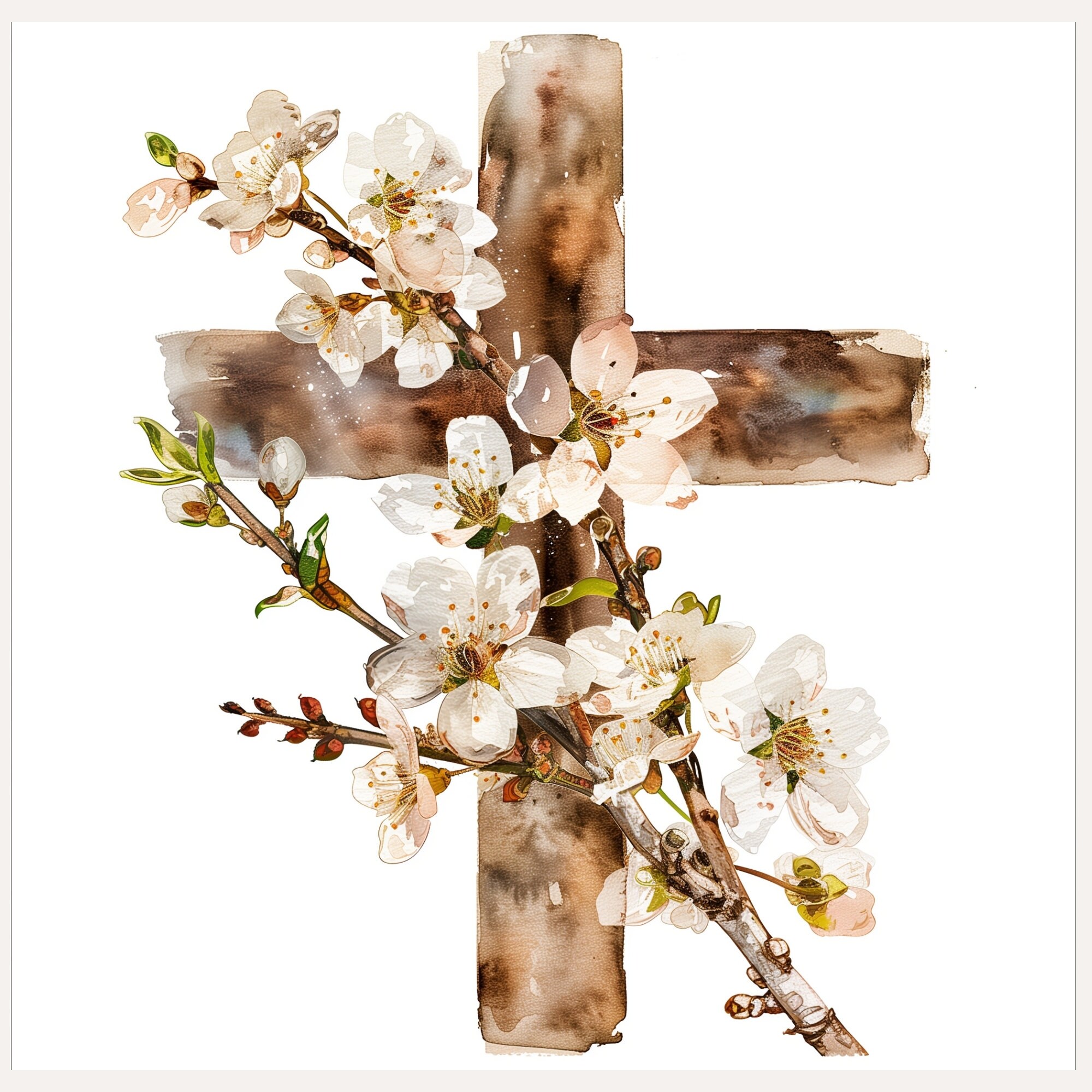 12 Cross Clipart Collection With Watercolor Flowers Celebration of Life ...