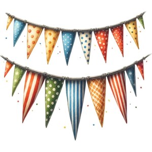 Party Bunting Clipart Bundle for Birthday Garlands and Invitations ...