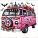 Pink Halloween Van, Hippie Halloween Theme, High Resolution JPG ...