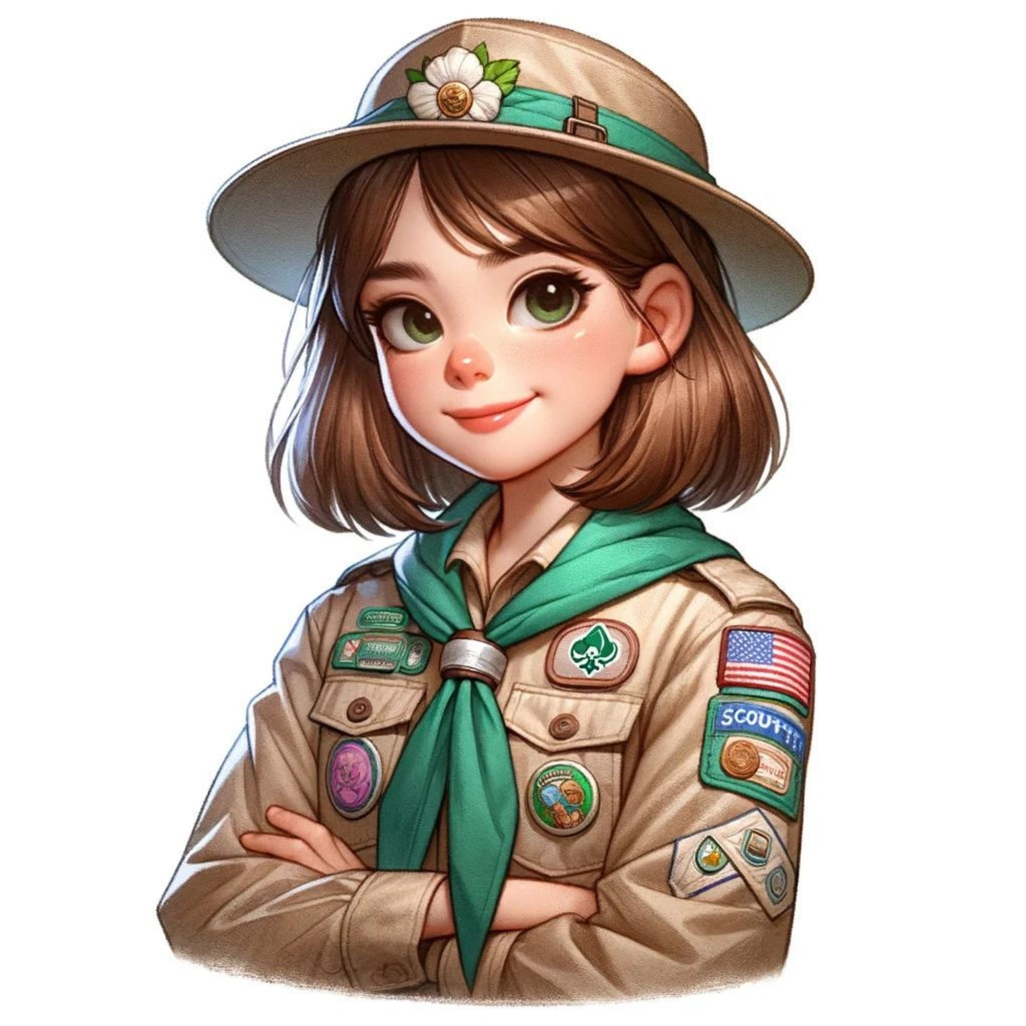 Cute Girl Scout Images Bundle, Digital Crafting Clipart Pack, Digital ...