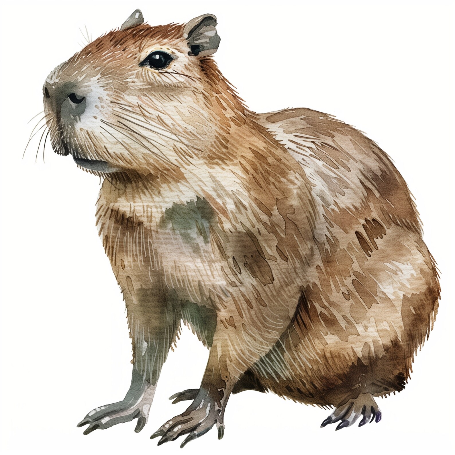 Wild Capybara Watercolor Clipart Set for Commercial Use, Instant ...