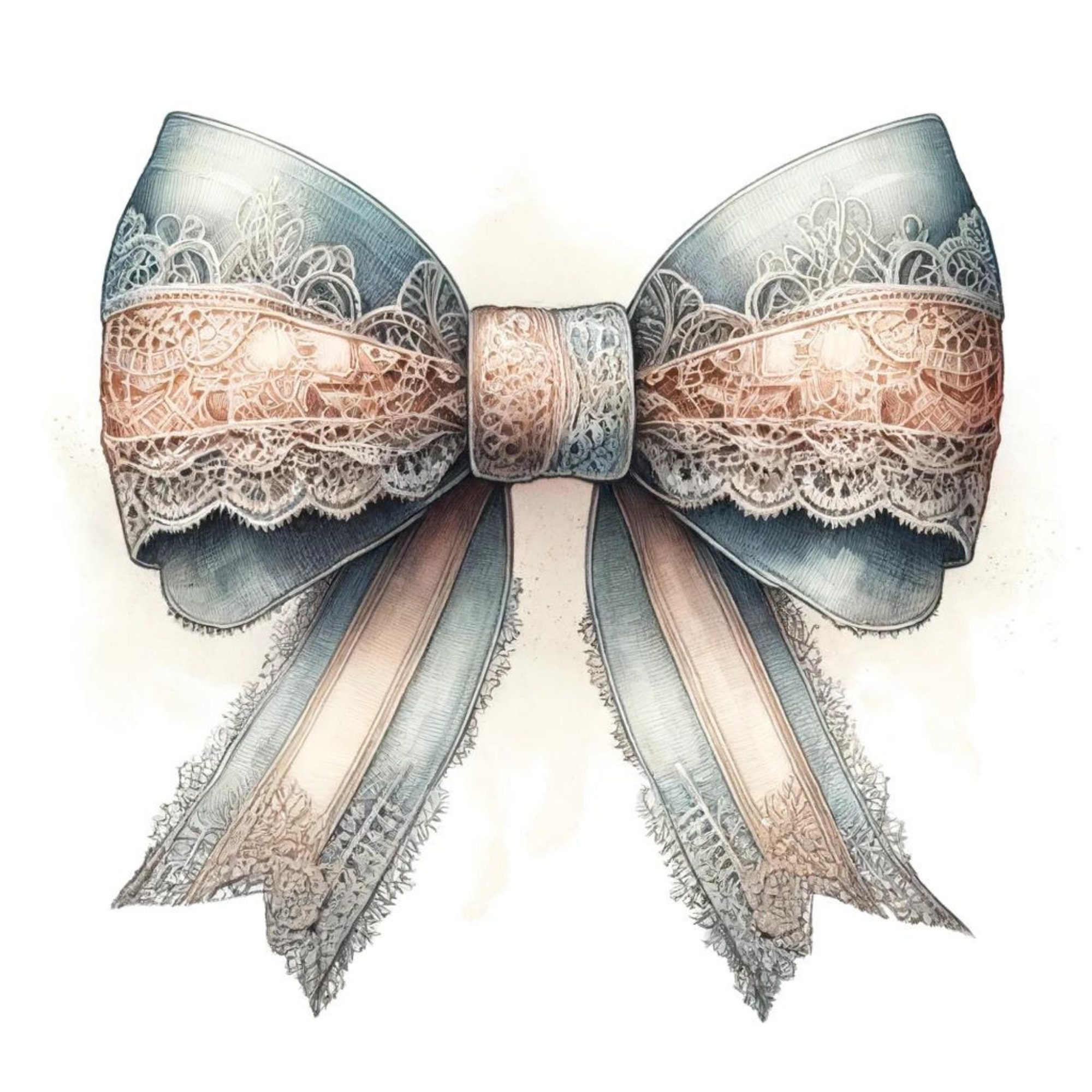 Retro Lace Bow Clipart, Shabby Chic Decor, Coquette Aesthetic Digital ...