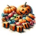 Spooky Halloween Sweets Clipart Bundle, Digital Watercolor Candy ...