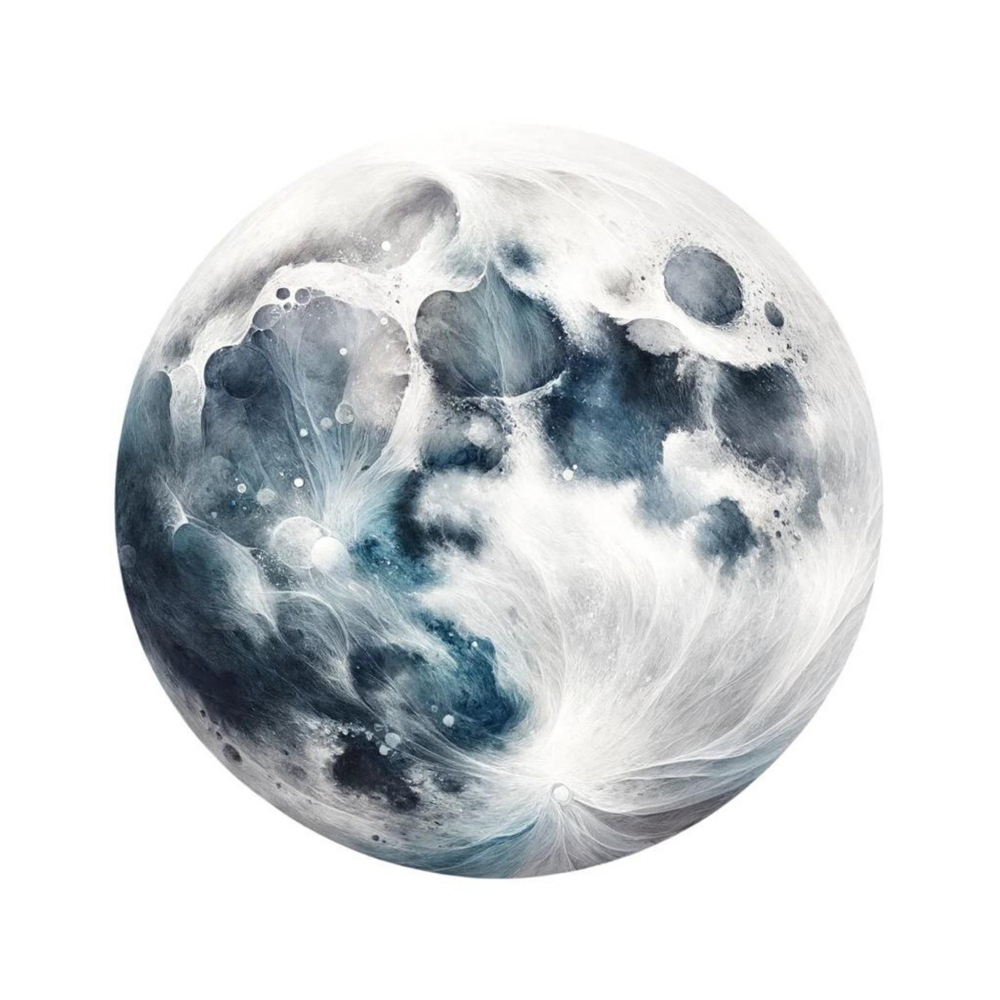 Abstract Moon Shapes Printable Art, Digital Watercolor Clipart for ...