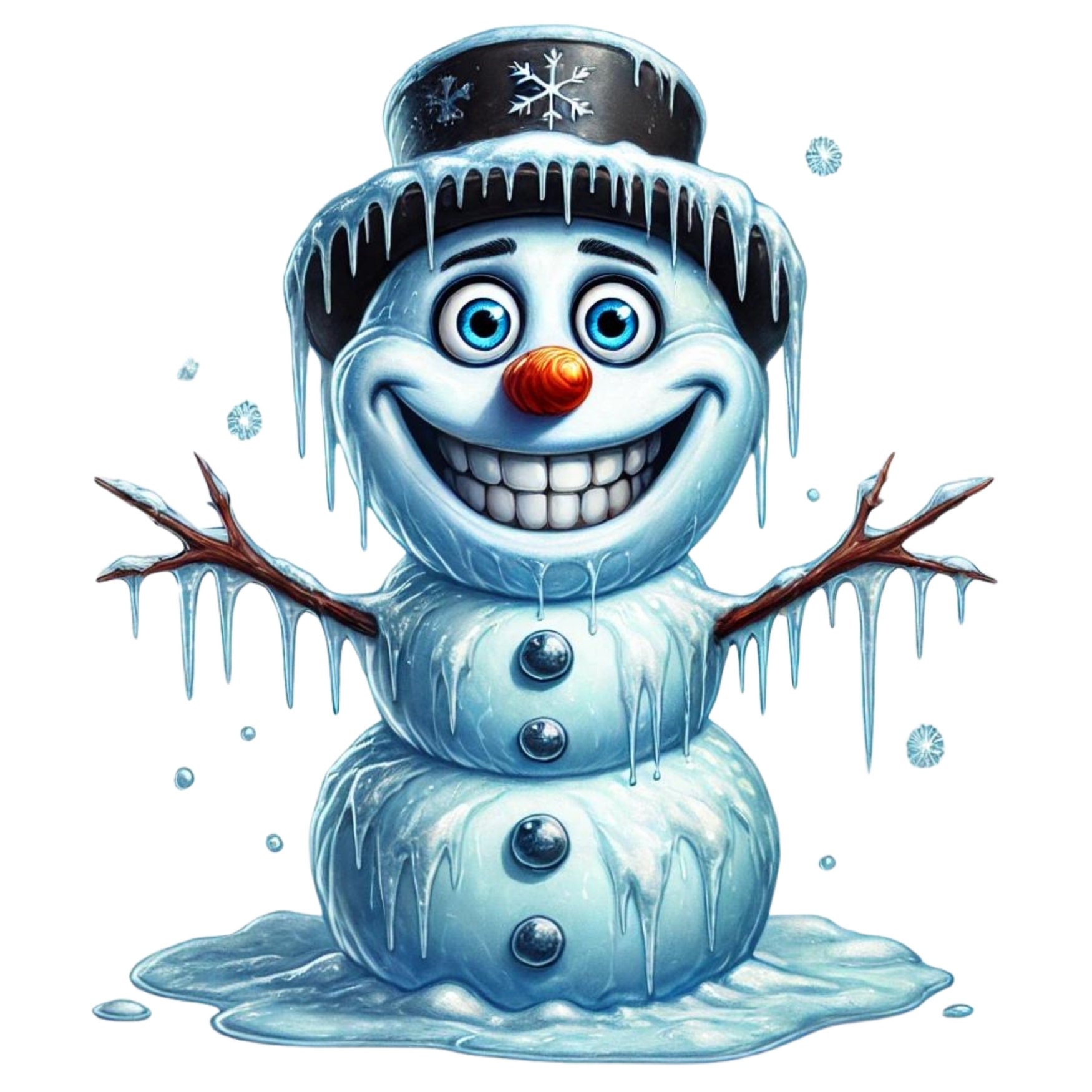 Funny Snowman With Ice Floes, Digital Images for Junk Journals, Crafts ...