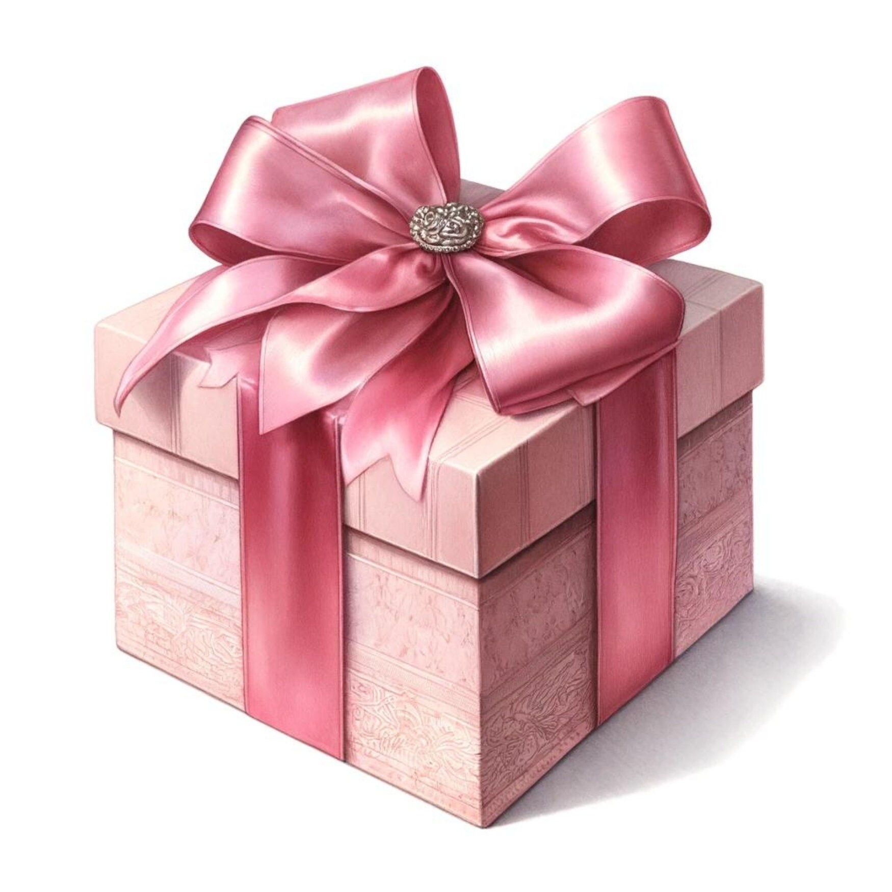 Pink Wrapped Present Clipart Bundle for Digital Crafting, Watercolor ...