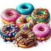 Vibrant Donut Digital Clipart Set for Cute Dessert Designs, Commercial ...