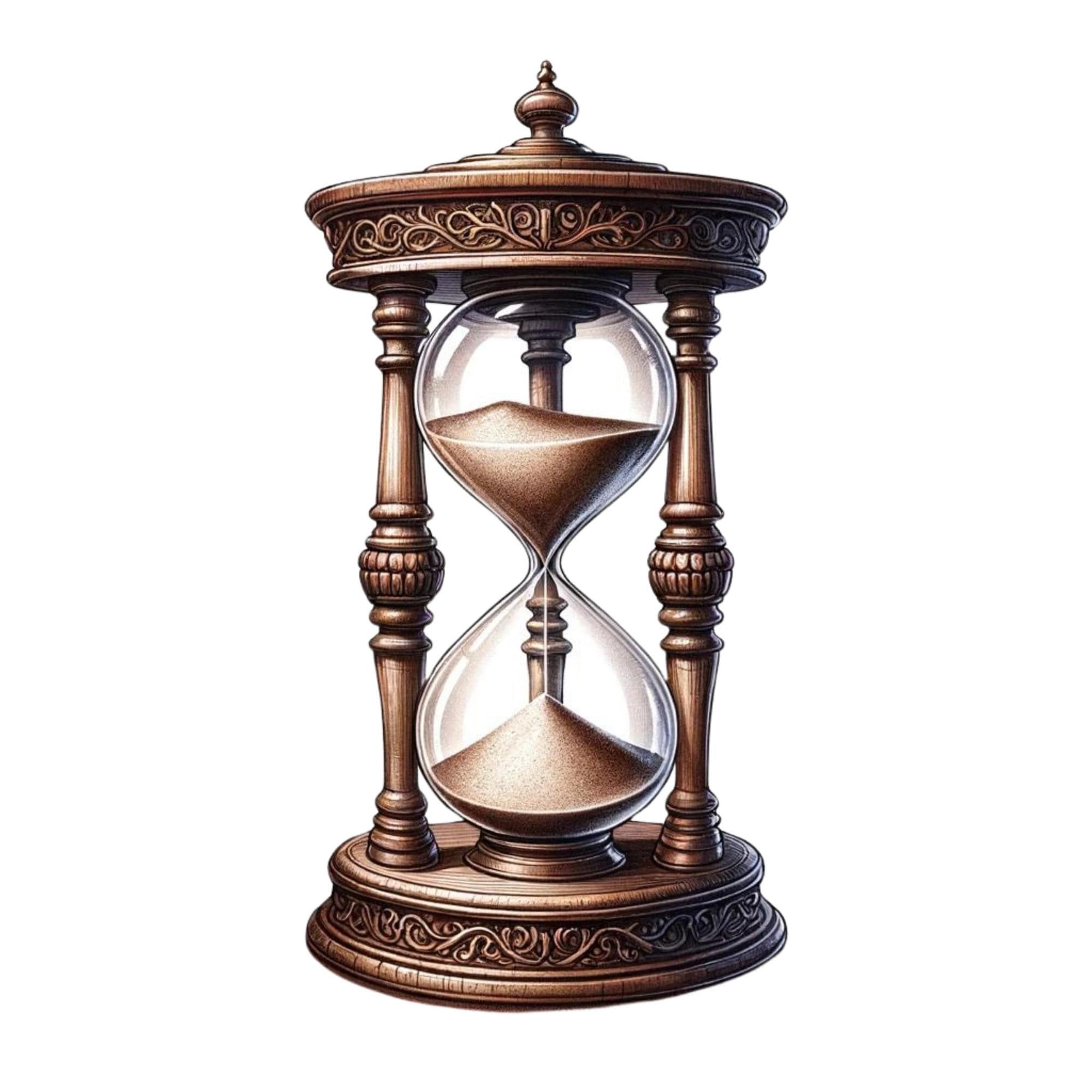 Vintage Sand Clock Scrapbook Images for Digital Crafting, Digital ...