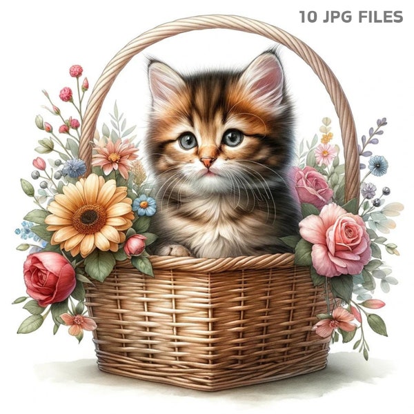 Kittens in Basket - Etsy