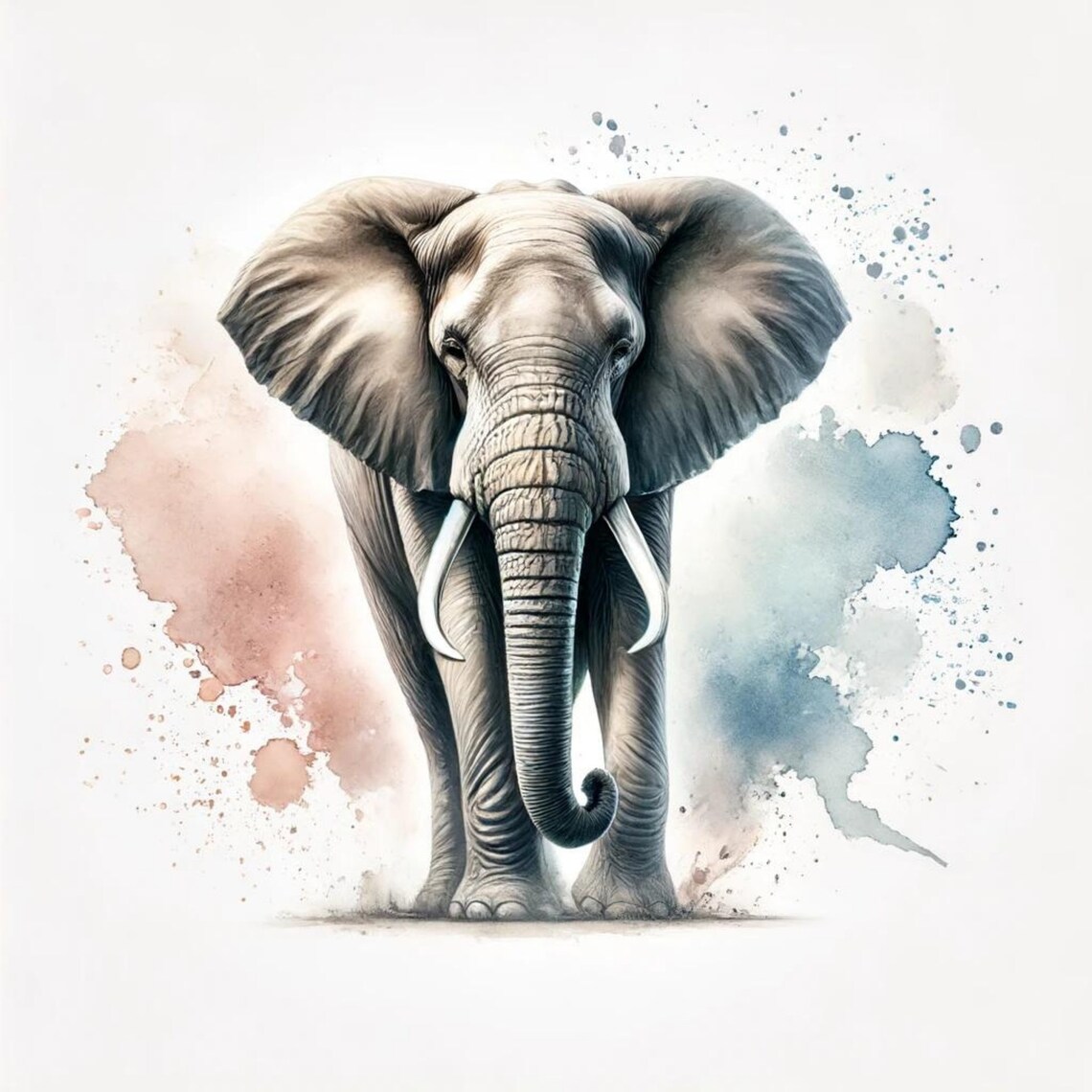 Watercolor Elephant Clipart Set for Digital Crafting & Junk Journal ...