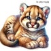Watercolor Mountain Lion Clipart Set, Instant Download for Cute Kids ...