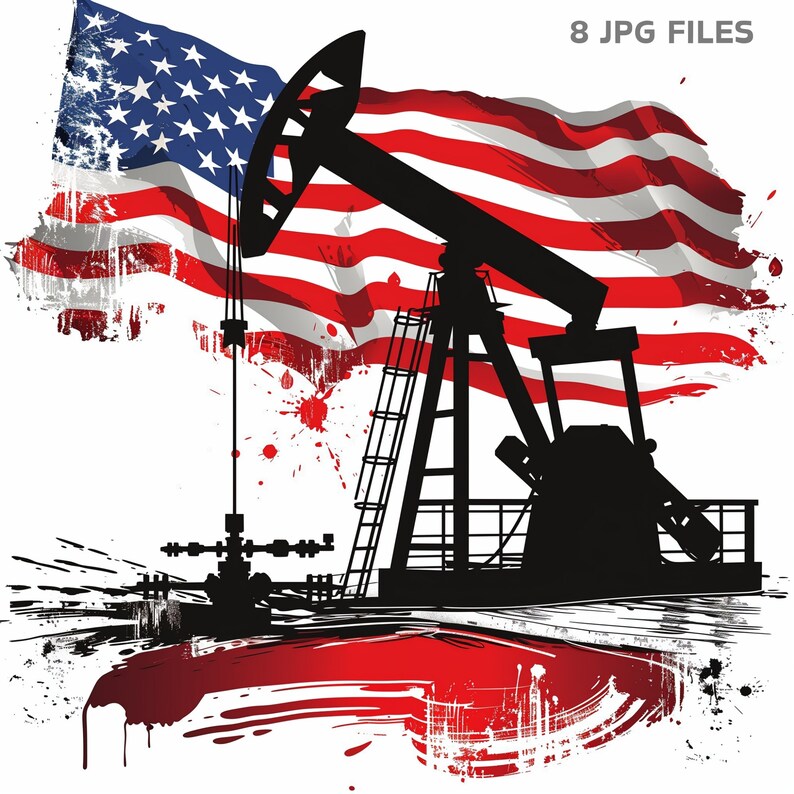 8 Oilfield Clipart, Offshore Oil Rig, Digital Background Download ...