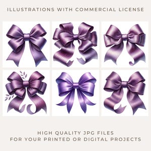 Watercolor Purple Coquette Bow Clipart, Preppy Girly Aesthetic for Soft ...
