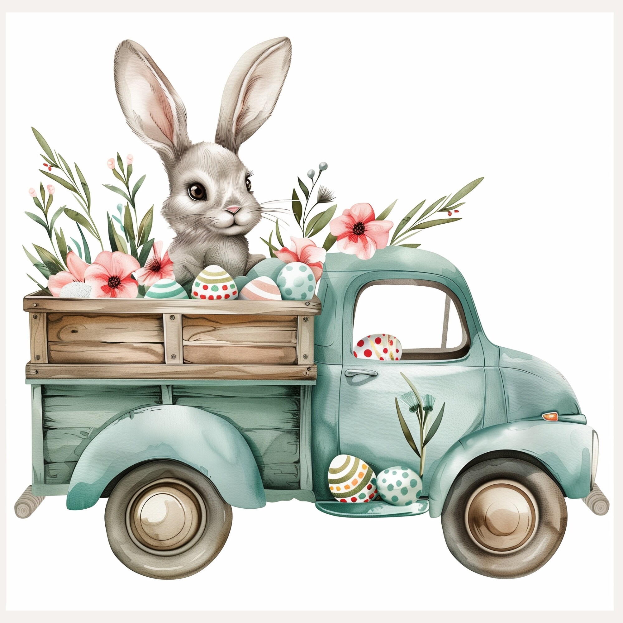 11 Easter Bunny Illustration, Digital Print for Baby Room, Rabbit Lover ...