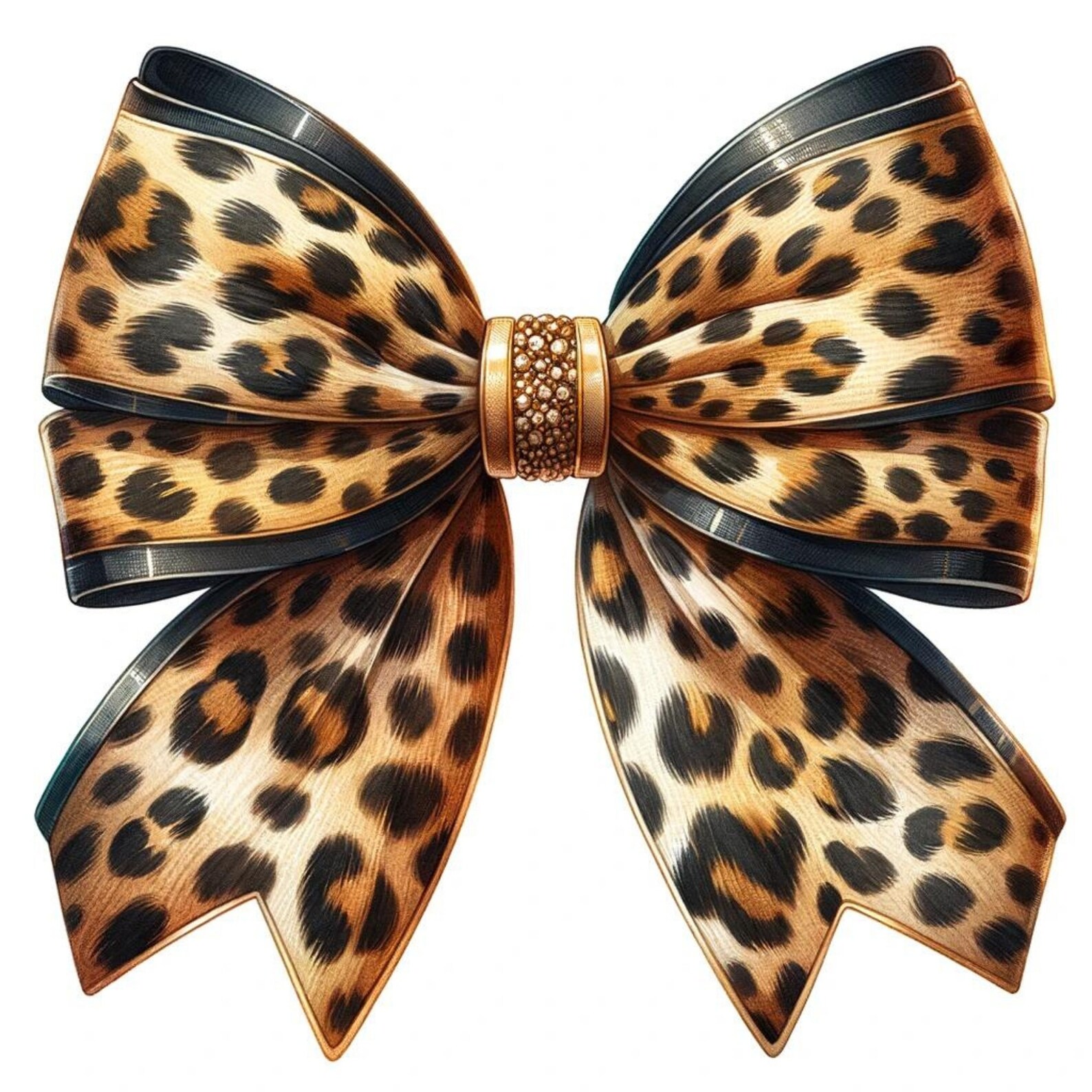 Leopard Bow Clipart Set, Digital Crafting Junk Journal, Watercolor Bow ...