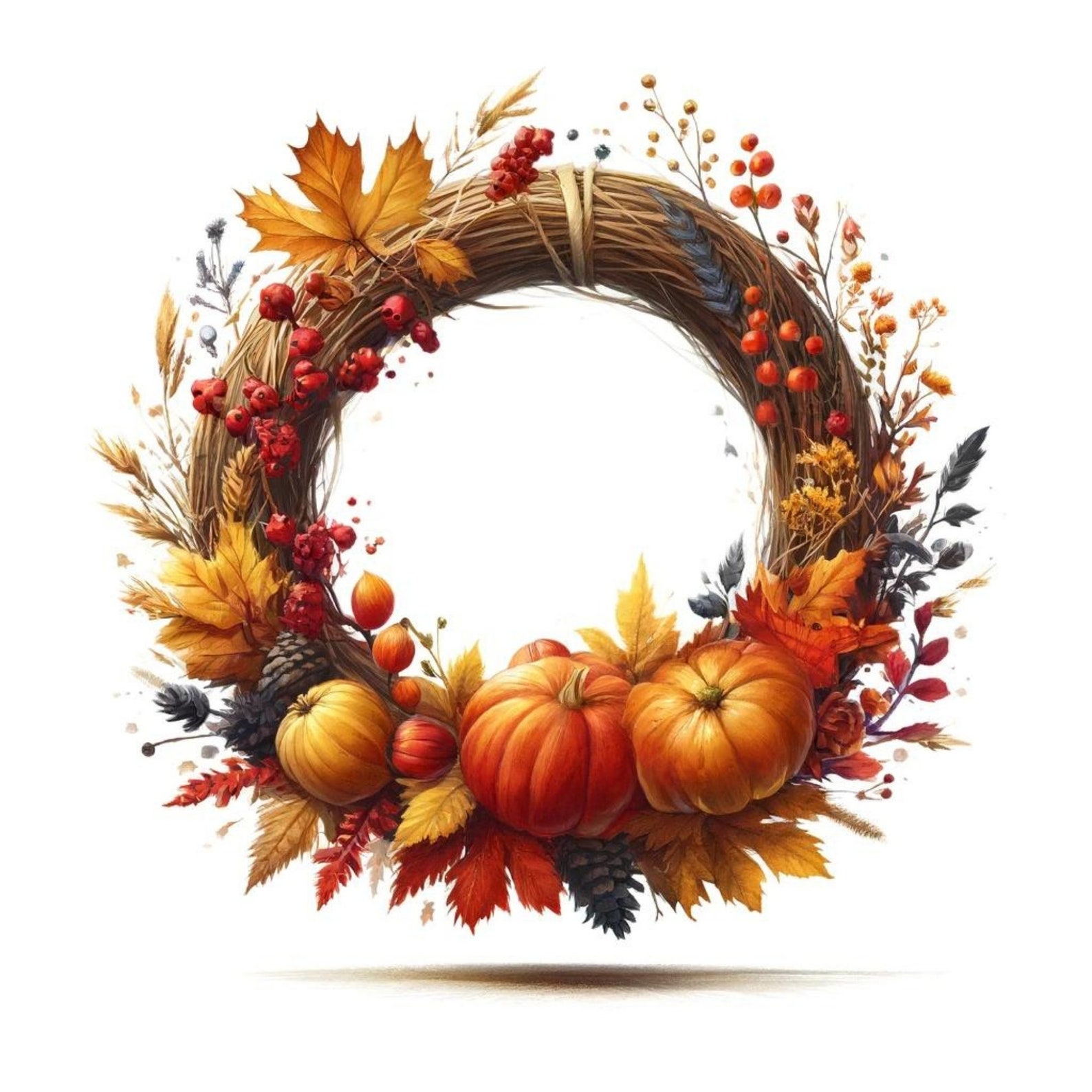 Fall Floral Frames Digital Clipart Set, Thanksgiving Junk Journaling ...