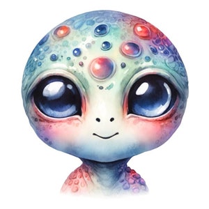 12 Funny Alien Head Clipart, Digital Downloads for Crafting Projects ...