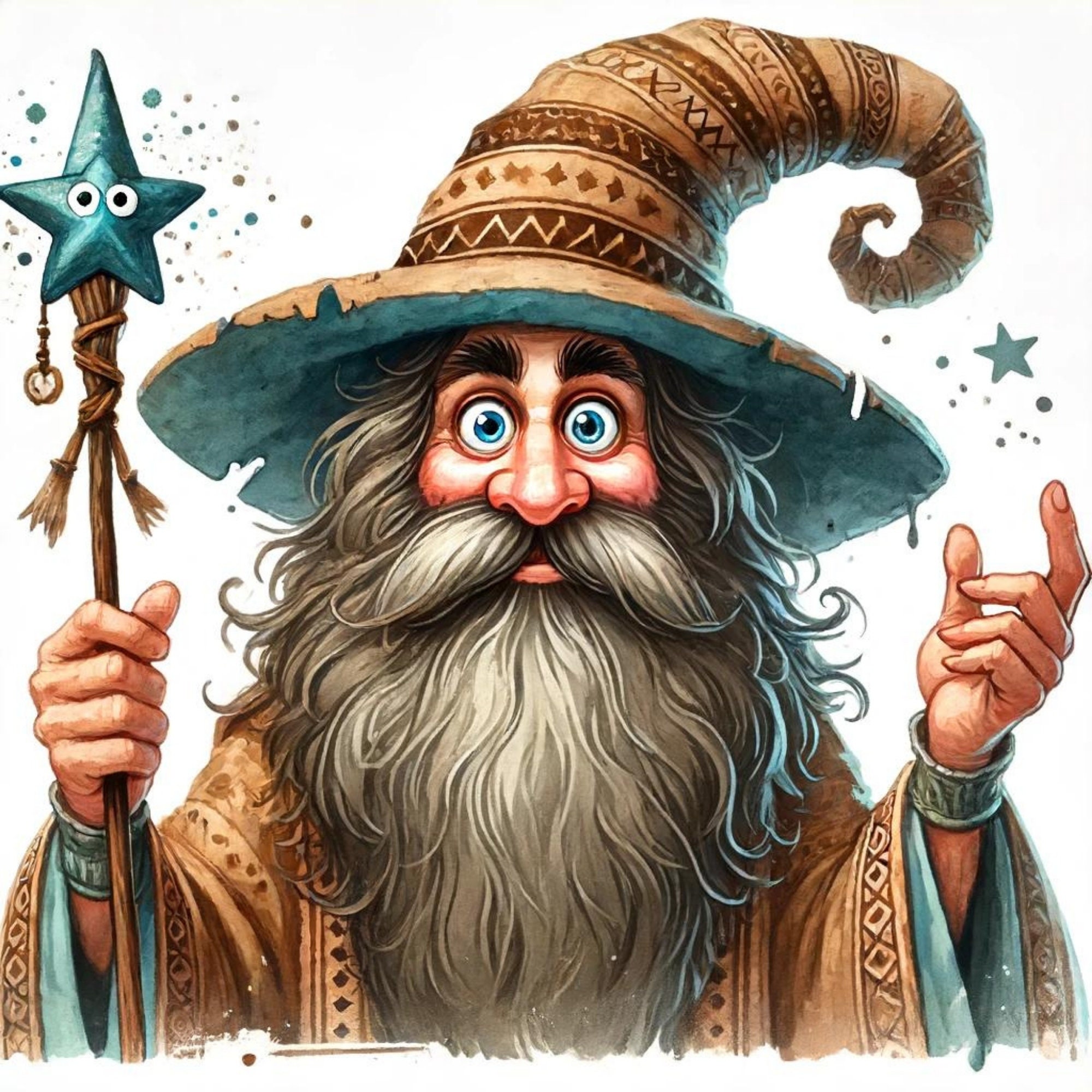 Wizard Watercolor Clipart Digital Download Bundle for Scrapbooking ...