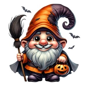 Halloween Gnome Stickers Digital Clipart Images for Junk Journals ...