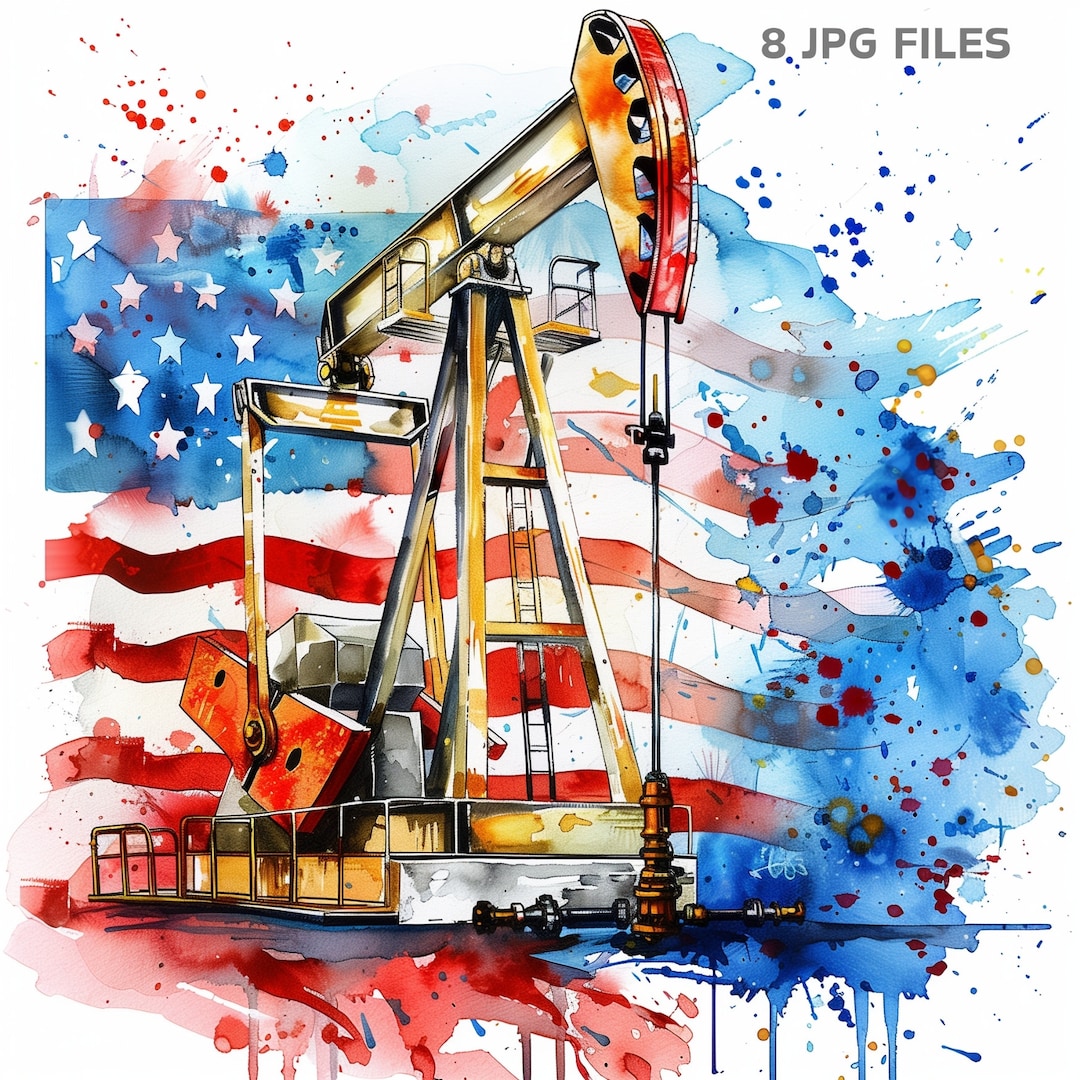 Oil Platform Graphic Design, Oilfield Clip Art for Sublimation Designs ...
