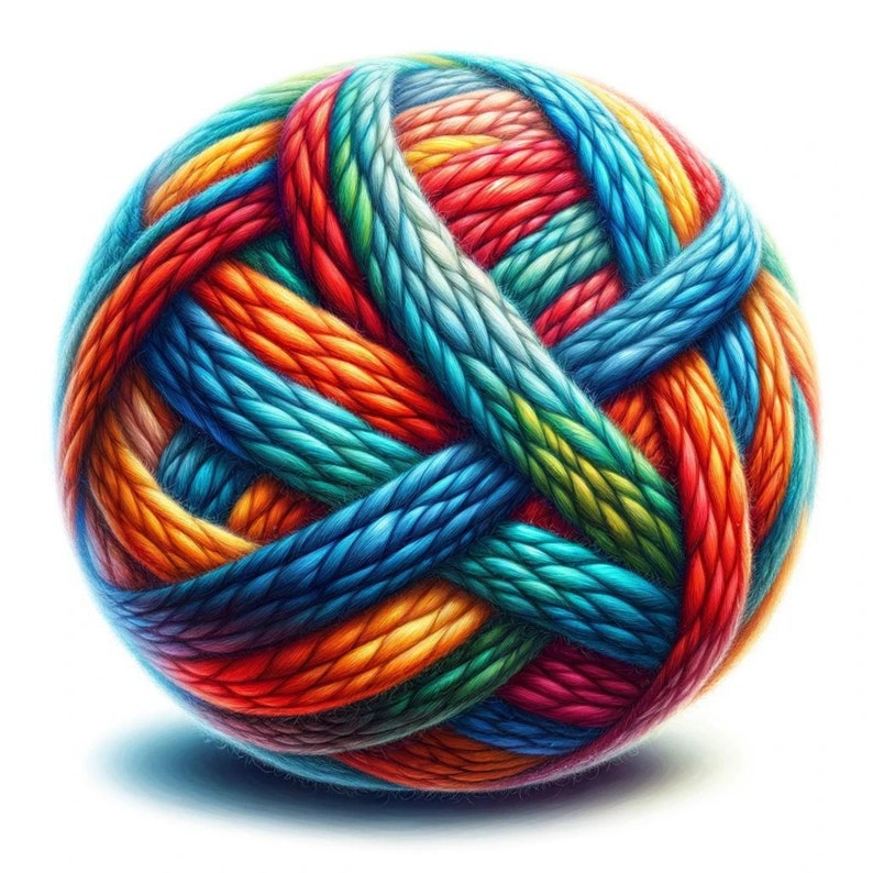 Colorful Wool Ball Clipart for Paper Crafts, Junk Journals, Instant ...