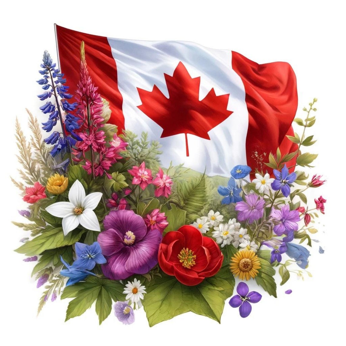 Canadian Flag Watercolor Clipart,instant Download for Digital Crafting ...