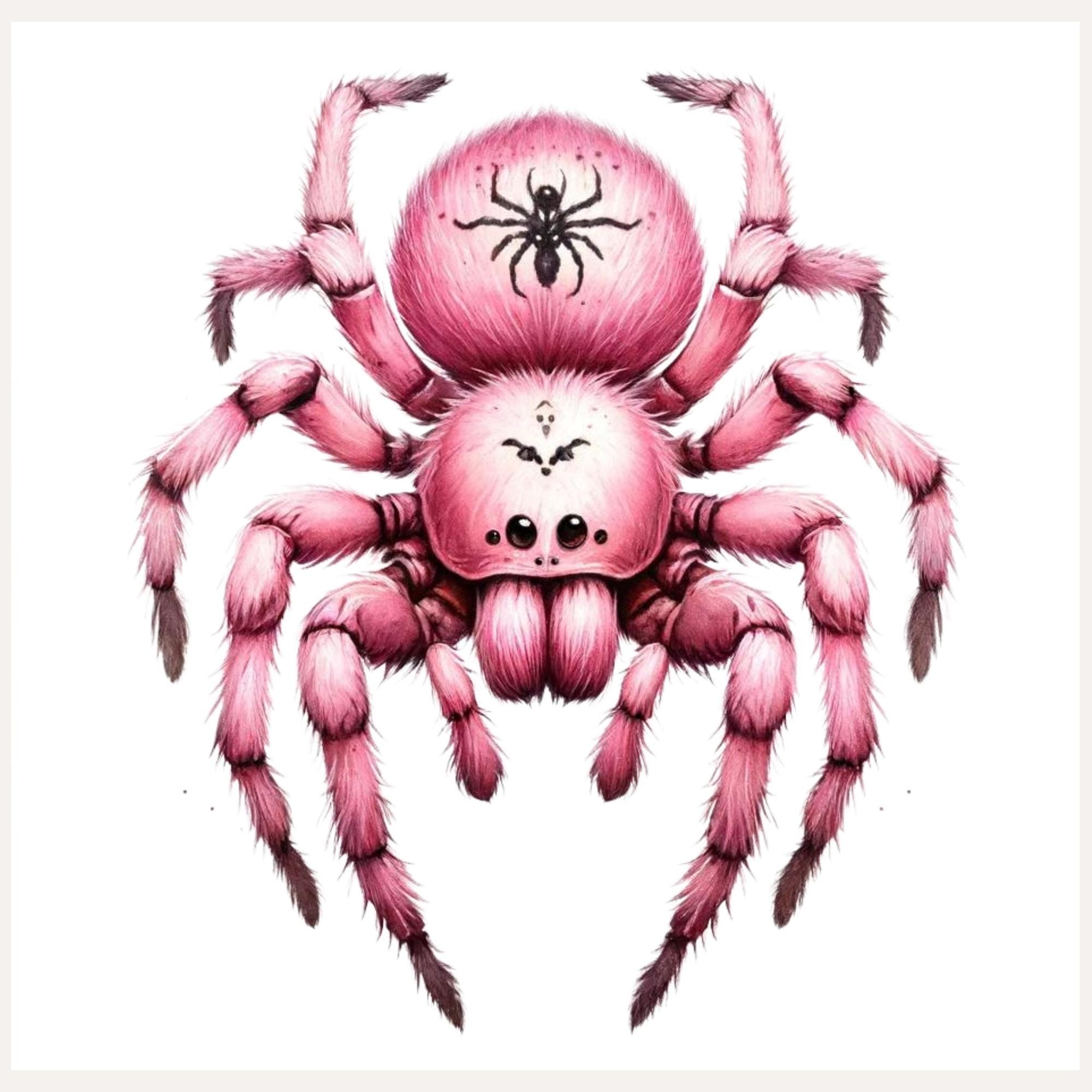 Pink Spider Watercolor Clipart Bundle, Digital Download for Halloween ...