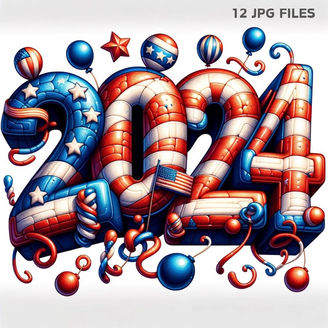 Vote 2024 Clipart Set, Instant Download, Commercial Use, Red White and ...
