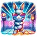 Neon Disco Bunny Watercolor Clipart Set, Digital Download for ...