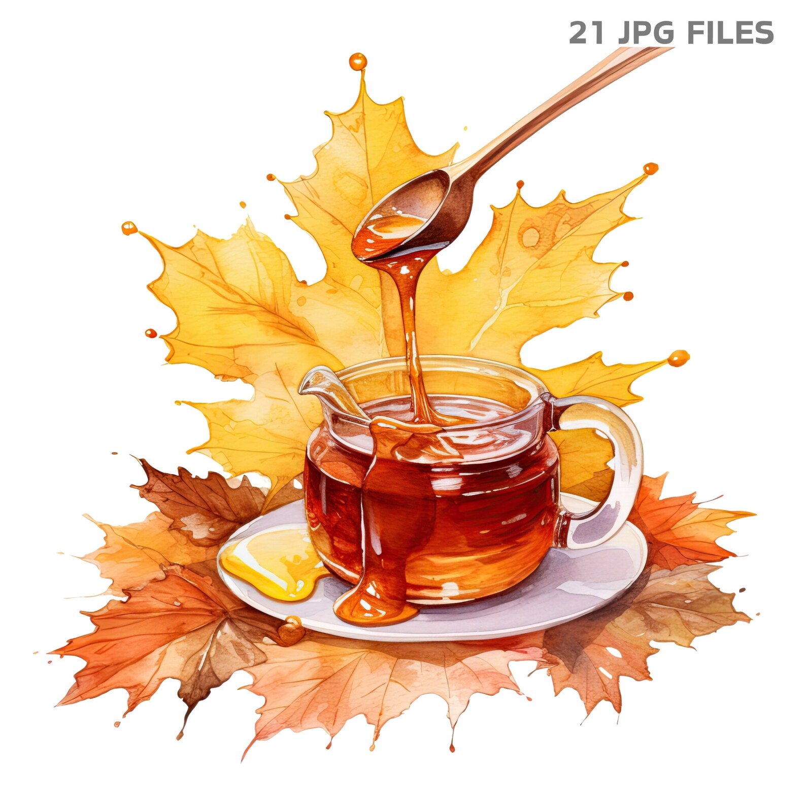 21 Maple Syrup Clipart, Digital Crafting & Scrapbooking JPG Files ...