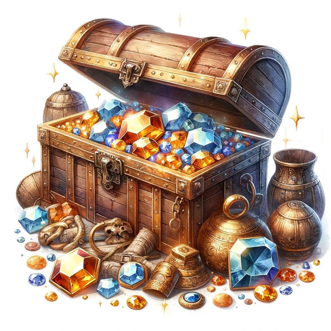 10 Pirate Treasure Clipart Vintage Scrapbook Digital Ephemera Journal ...