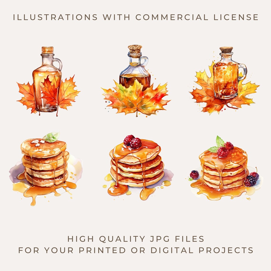 21 Maple Syrup Clipart, Digital Crafting & Scrapbooking JPG Files ...