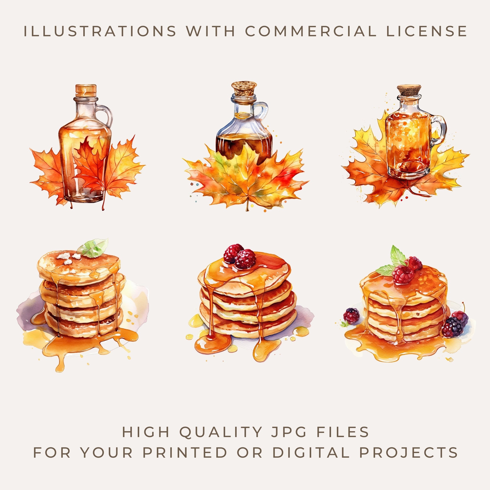 21 Maple Syrup Clipart, Digital Crafting & Scrapbooking JPG Files ...