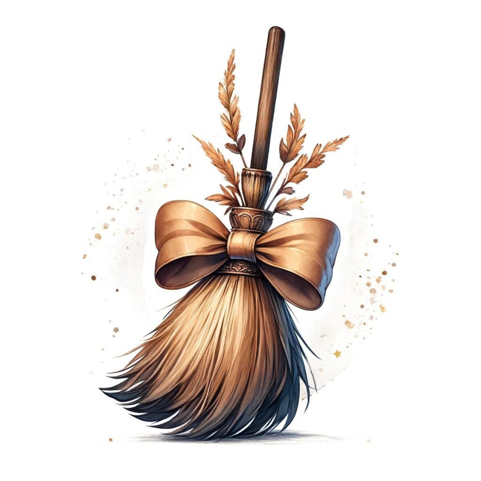 Halloween Broom Clipart, Watercolor Design,digital Download for Junk ...