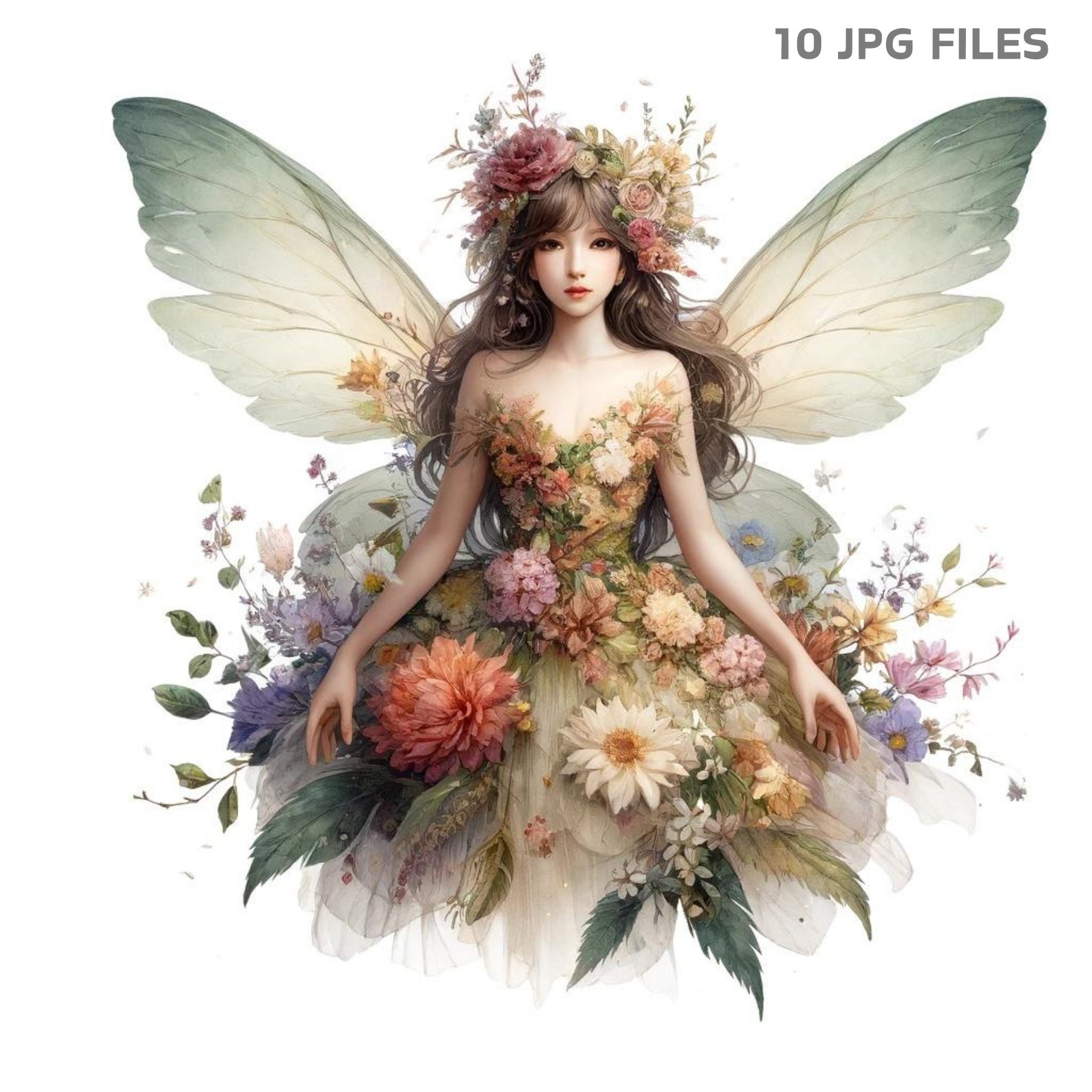 Vintage Flower Fairy Clipart for Collage Images and Junk Journals ...