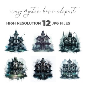 Haunted House Clipart Bundle, Scrapbook Images, Digital Crafting ...