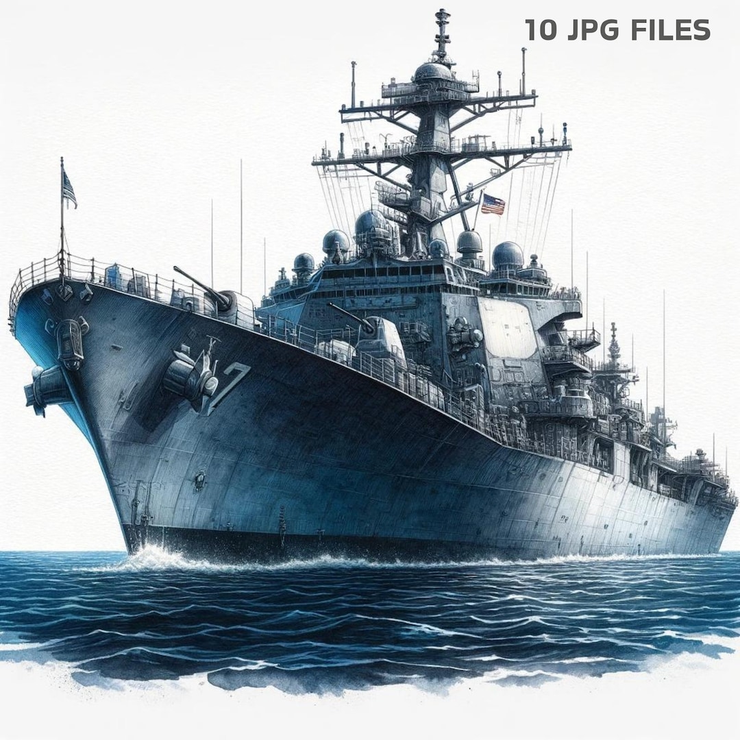 Navy Ship Clipart Bundle, Instant Download for Digital Crafting & Paper ...