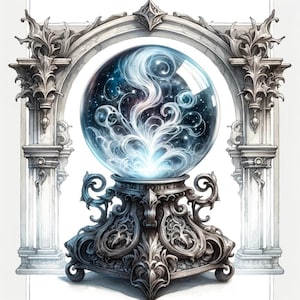 Gothic Crystal Ball Clipart, Instant Download for Digital Crafting ...