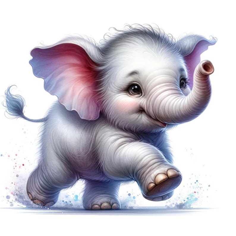 Watercolor Elephant Clipart Bundle, Instant Download for Cute Nursery ...