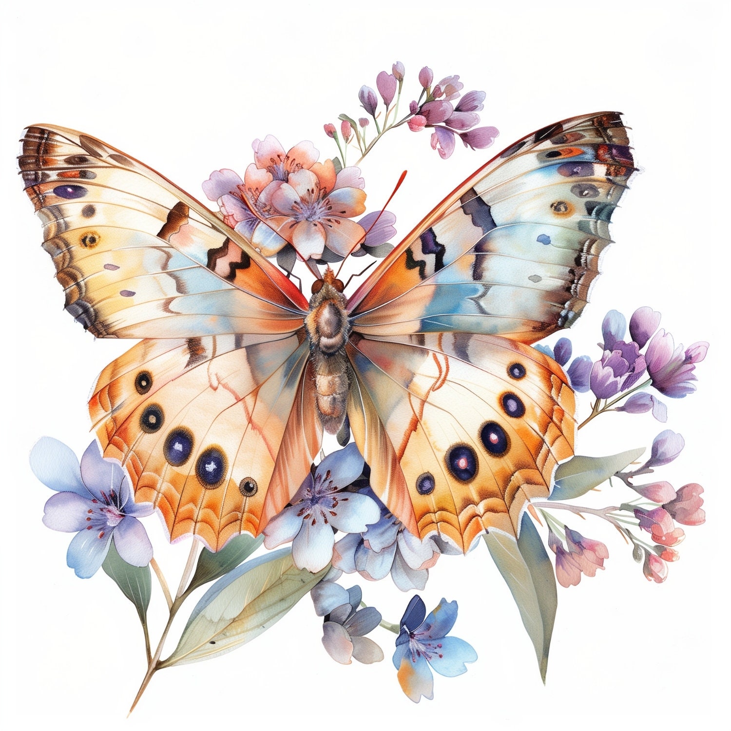 11 Printable Butterflies Collection Digital Art for Scrapbooking ...
