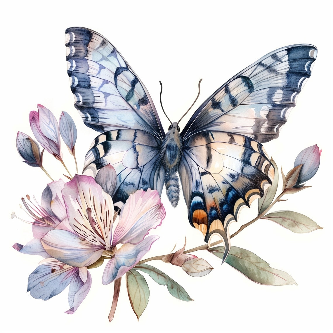 11 Printable Butterflies Collection Digital Art for Scrapbooking ...